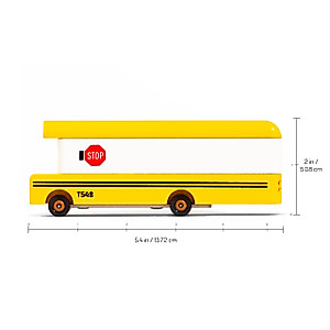 Candylab Toys - CANDYCAR® World Collection - Premium Handcrafted Wooden Car Toy - School Bus