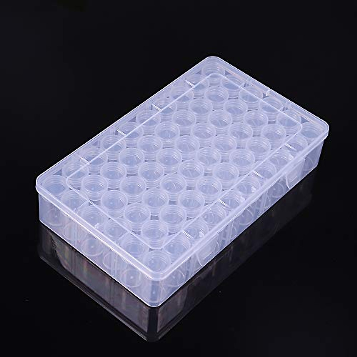 Transparent Storage Box w/ 60 Slots Plastic Beads Storage Container Box Multi Storage Jars Diamond Nail Art Accessory Box DIY Art Craft Diamond Painting Box Small Parts Beads Jewelry Organization Case