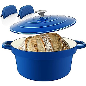 CUKOR 6QT Cast Iron Dutch Oven Pot With Lid,Ceramic Dutch Ovens for Bread Baking,Cast Iron Cooking Pot,Non-Stick Enamel Coated Cookware