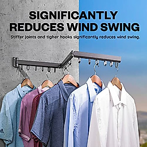 MODERNOIKOS Collapsible Wall-Mounted Drying Rack for Laundry – Indoor Clothes Hanging, Foldable Laundry Room & Commercial Organizer, Ideal for Homes, Stores & Dorms