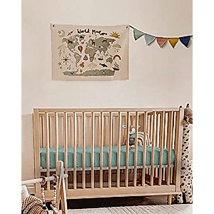 Muslin Crib Sheets for Girls and Boys, Cotton Boho Neutral Fitted Baby Crib Sheet for Standard Crib Mattress & Toddler Bed Mattress (52"x28"), Soft and Breathable, 2 Pack (Roman Green&Botanical Leaf)