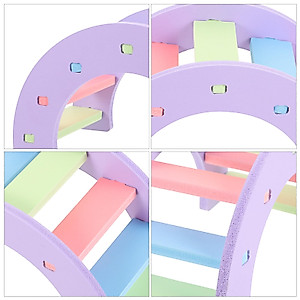 Ipetboom Ladder Chinchilla Bridge Toy Pets Exercise Activity Squirrel Paly Paltform Small Animal Log Bridge Cat Houses for Indoor Cats Rat Hideout Toys Reptile Hamster Chevron Board