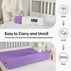 1.9 inch Twin (39"x75") Gel Memory Foam Mattress Topper Ventilated Soft Mattress Pad, Bed Topper, CertiPUR-US Certified, Twin Size