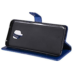 Asdsinfor Compatible with Redmi Note 9 Pro Case Wallet Case Credit Cards Slot with Stand for PU Leather Shockproof Flip Magnetic Compatible with Xiaomi Redmi Note 9S Big Butterfly Blue KT