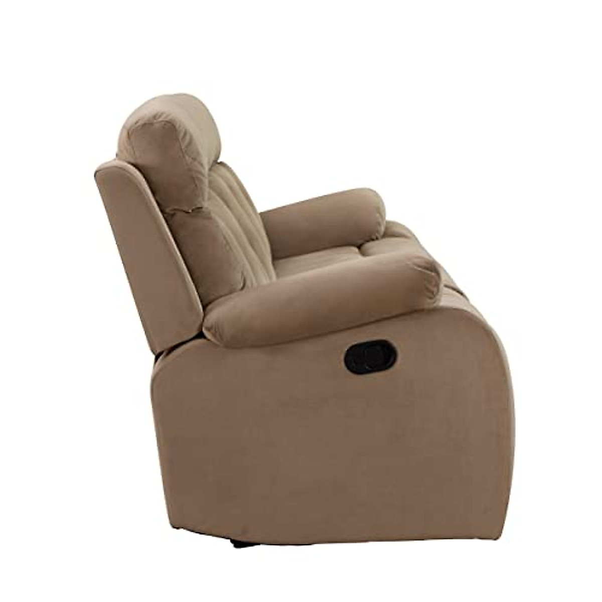 Blackjack Furniture Elton Microfiber Reclining Modern Living Room Sofa, Beige