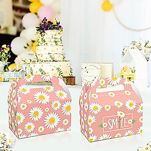 12 Pack Daisy Flower Favor Treat Boxes Pink Daisy Birthday Treat Boxes Hello Summer Goodies Gift Boxes for Baby Shower Birthday Party Decorations Supplies