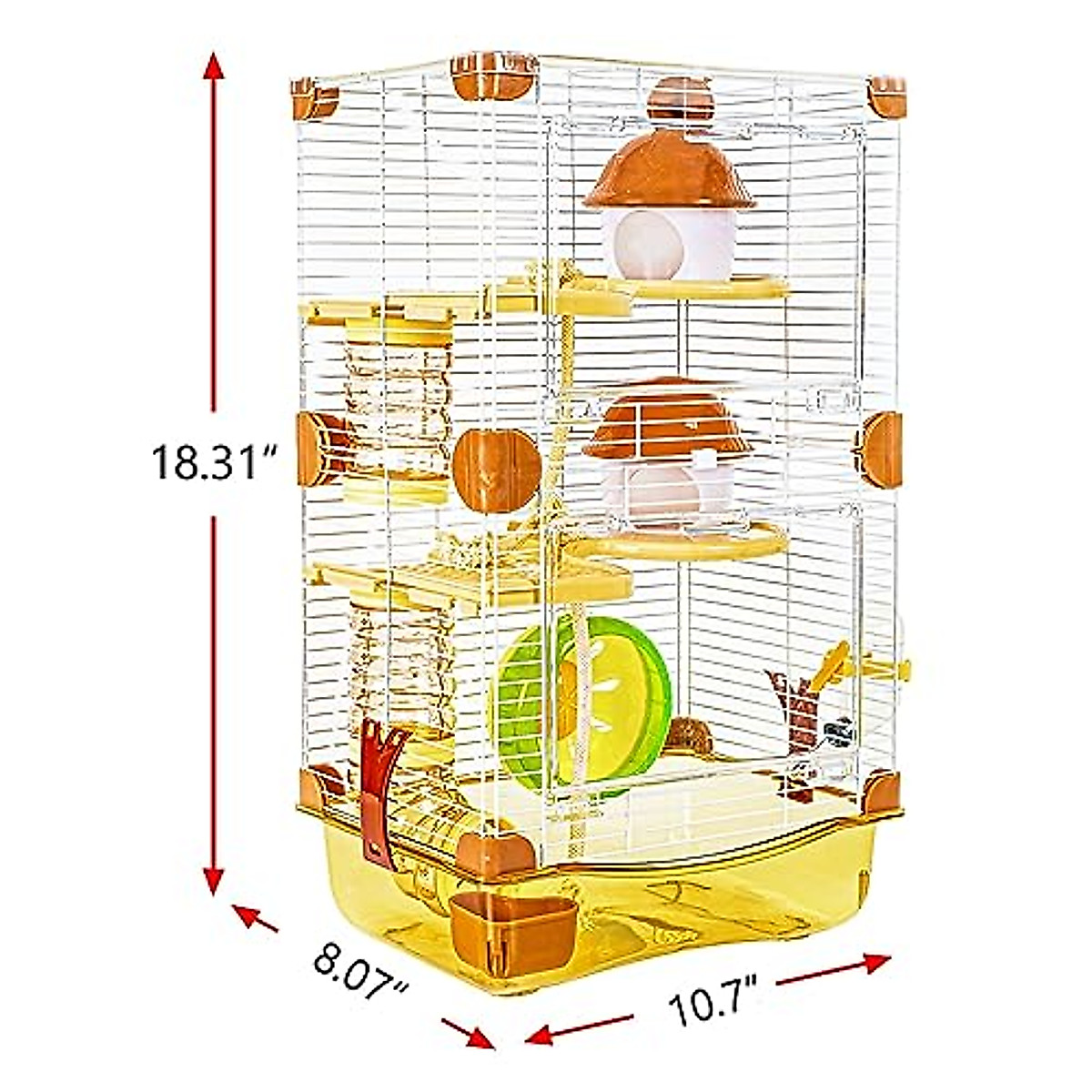 YIBOPET Hamster Cage Small Animal Cage 3 Layers Transparent Cage Size：10.6"(W) X8.1(L) X18.3 (H) Suitable for Hamsters up to 3.5 inch in Length