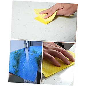 FOMIYES 3Pcs sponge cleaner sink cleaning sponge kitchen cleaning sponges dish scrub sponge dishwashing sponge Dish towels wood pulp cotton