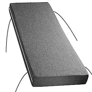Lokex Bench Cushion Chair Pads Swing Cushions Memory Foam Pads for Patio Furniture Window Bay Bench Cushions, [Linen] Dark Grey, 48"x18"x3"