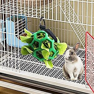 Tirifer Guinea Pig Hay Feeder Ball, Rabbit Hanging Feeding Grass Ball Treat Ball Toy, Fruit Vegetable Feeder Holder Foraging Toy for Bunny Chinchilla Small Animals Pet