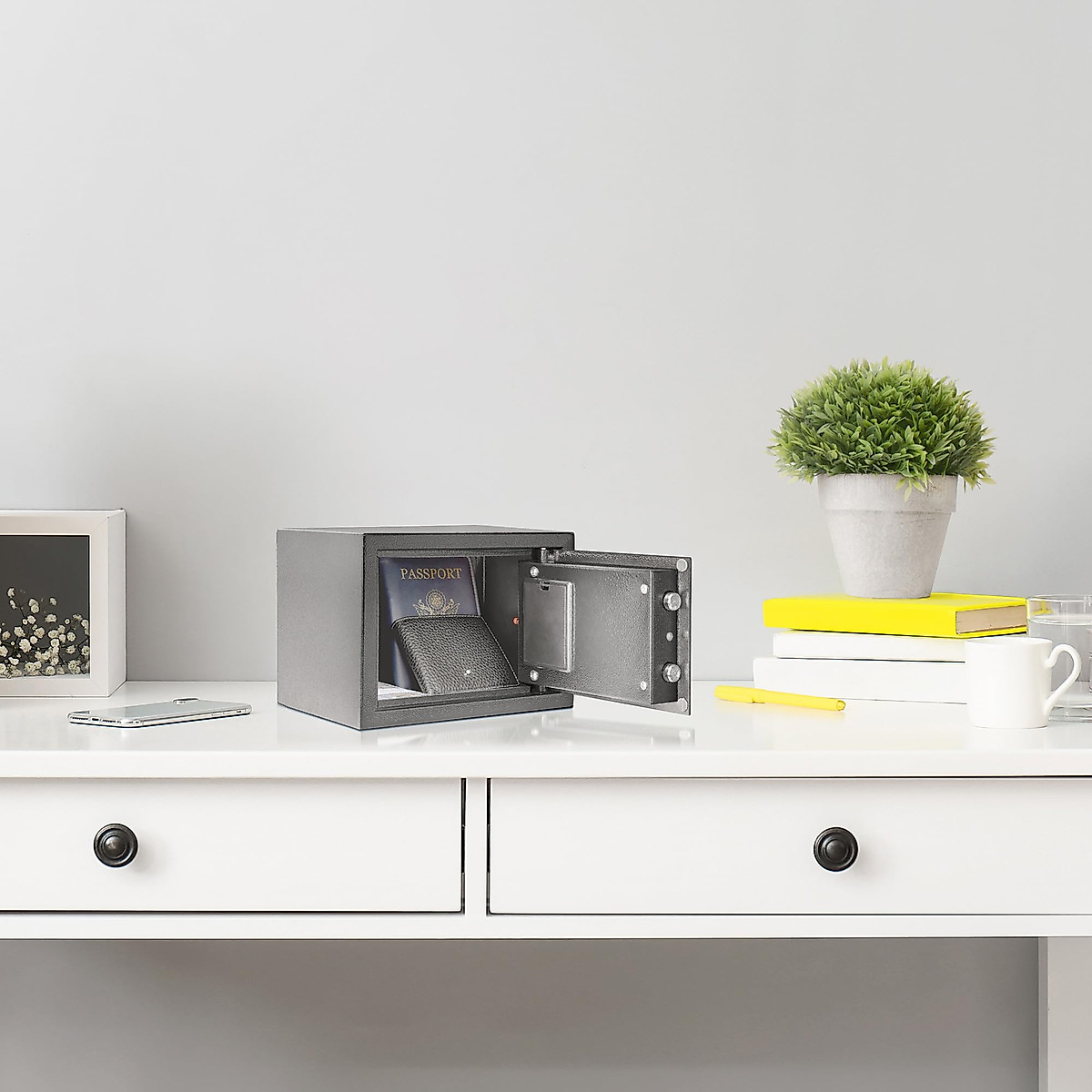 Barska Digital Keypad Home & Office Steel Security Safe Lock Box with Deadbolts - 0.41 Cu Ft Compact