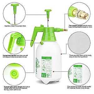 Bamjour 2L Capacity Manual Pressurized Water Sprayer Spray Gun Sprinkler Tool Garden Lawn Plant Thicken Body Design