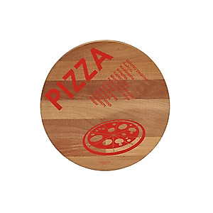 Bisetti BT-26823 "Pizza" Beech Wood Round Cutting Board, 11.8", Brown