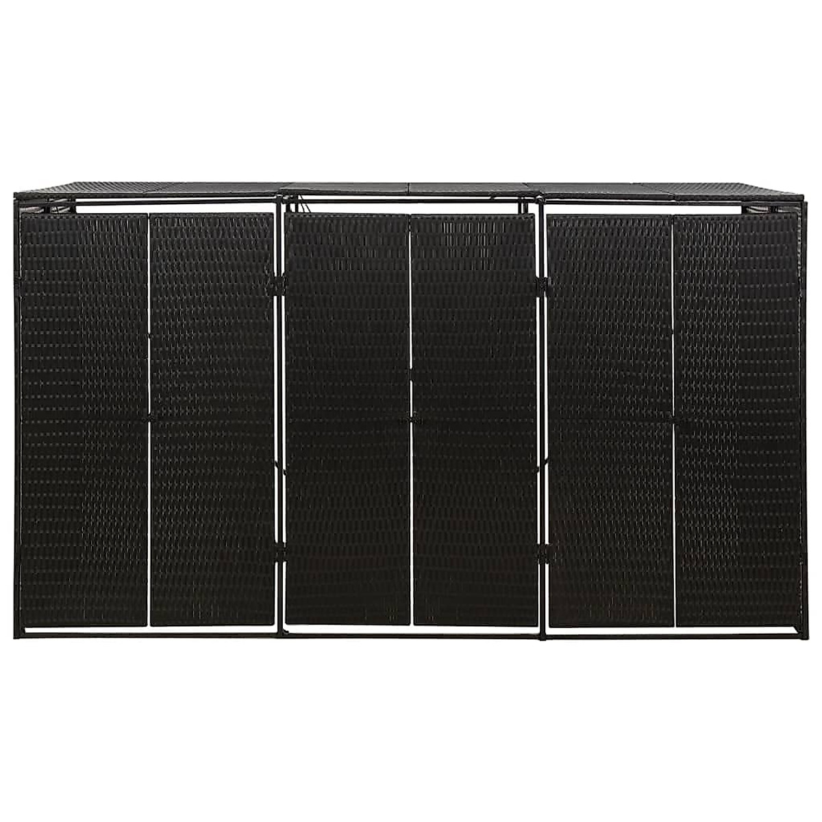 loibinfen Garbage Can Storage, Trash Can Enclosure, Garbage Can Shed for Outdoor Patio Yard Garden, Triple Wheelie Bin Shed Black 81.5"x31.5"x46.1"