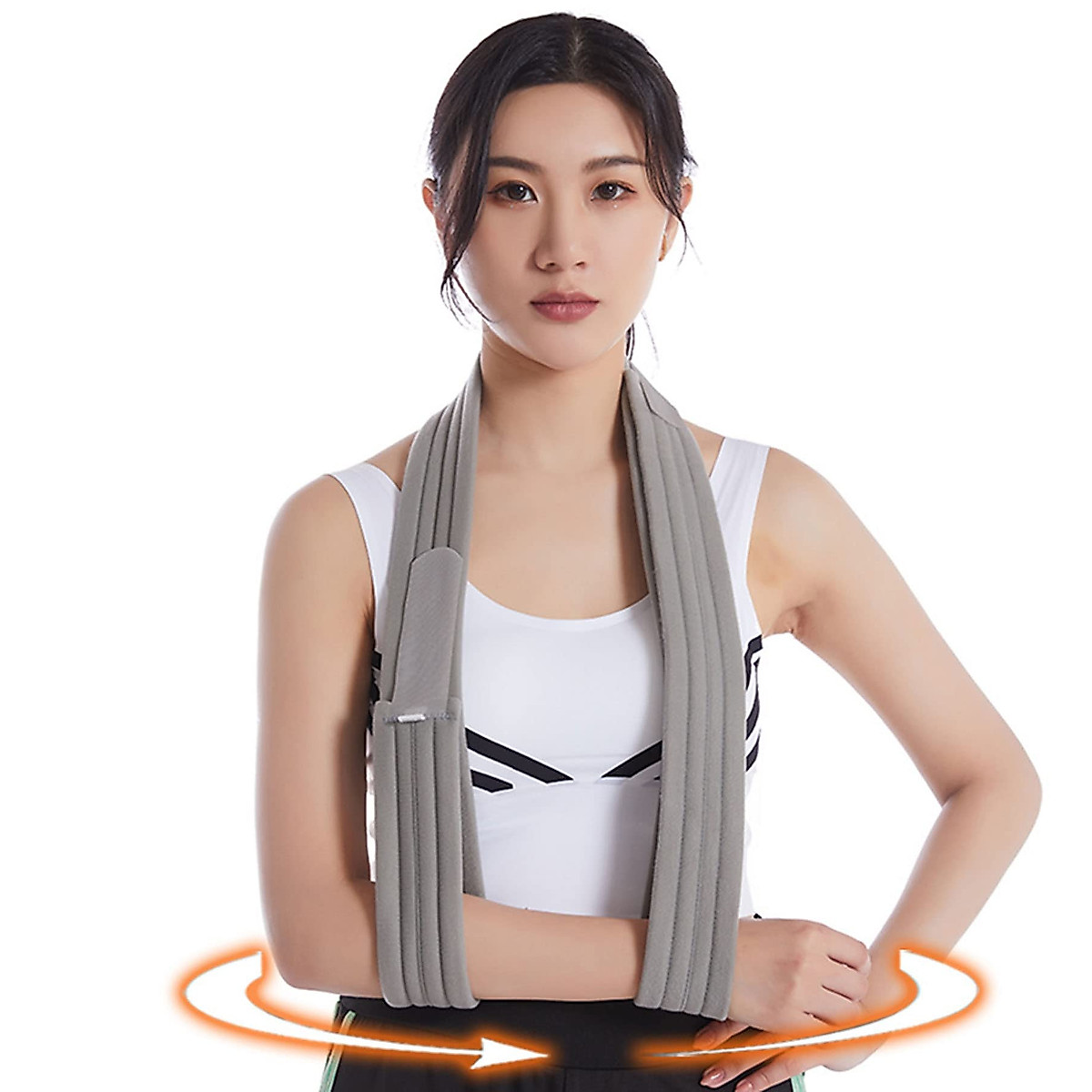 Wisexplorer 71inch/180cm Shoulder Immobilizer Arm Sling, Adjustable Lightweight&Comfortable Effective Medical Arm Support Sling for Rotator Cuff Torn Arm Wrist Hand Elbow Injury, Broken & Fractured Bones(Grey)