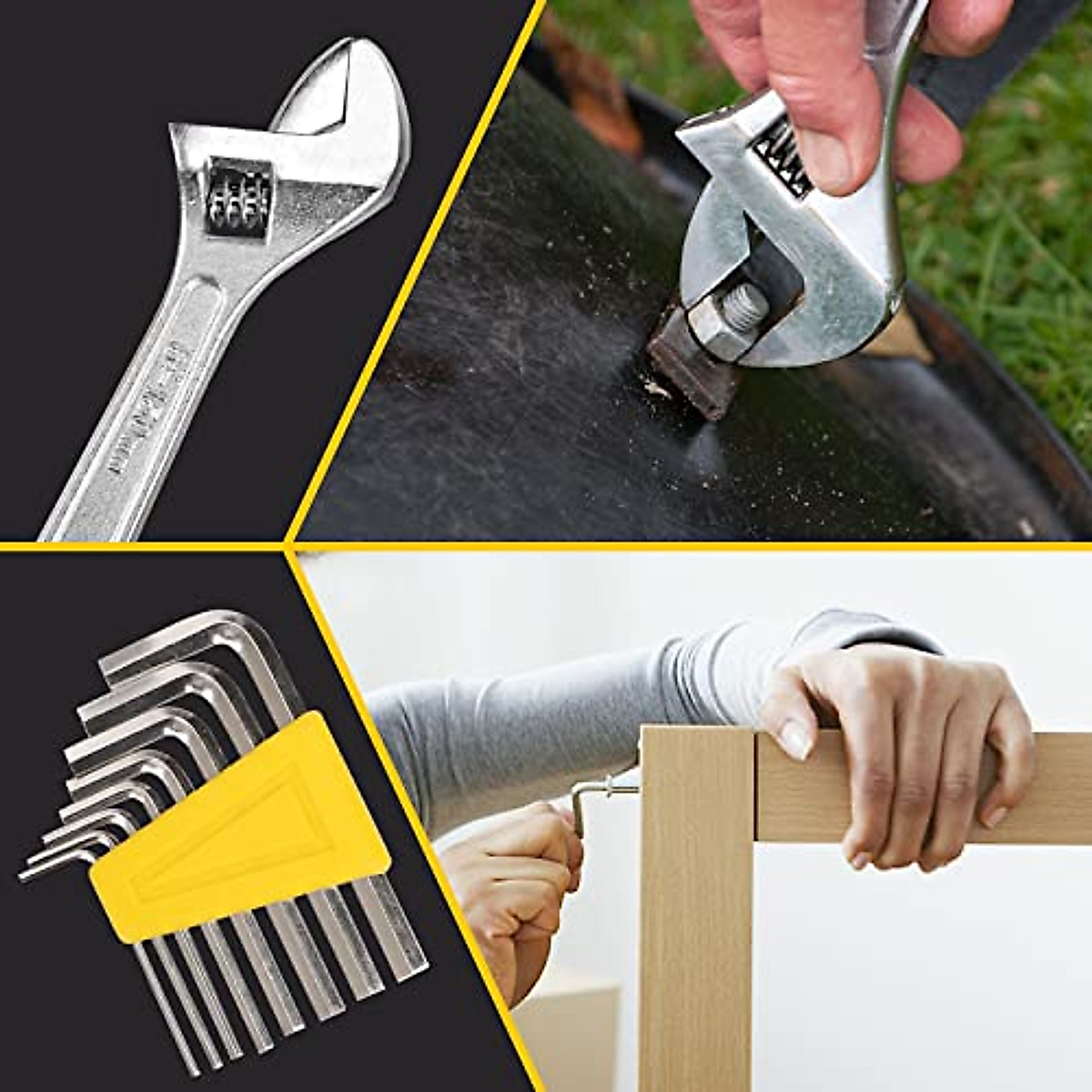 COMOWARE 130 Piece Tool Set, General Household Hand Tool Kit with Plastic Toolbox Storage Case