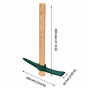 MANCHAP 2 PCS 17.7 Inch Pick Mattock Hoe, Small Garden Pick Tool with Hardwood Handle for Weeding, Digging, Cultivating, Camping or Prospecting