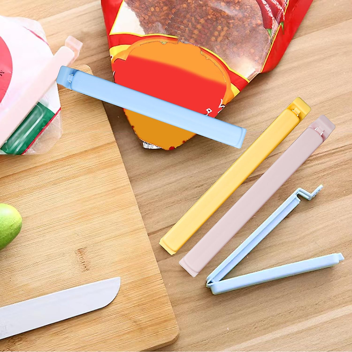 32PCS Sealing Clips for Food and Snack Bags,Plastic Sealing Clip Bag Food Bag Clips, Kitchen Clips for Bags(2.85 in, 4.59 in, 5.76 in)