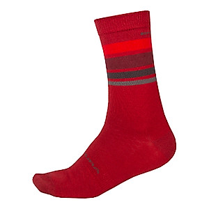 Endura BaaBaa Merino Stripe Cycling Sock Red, L/XL