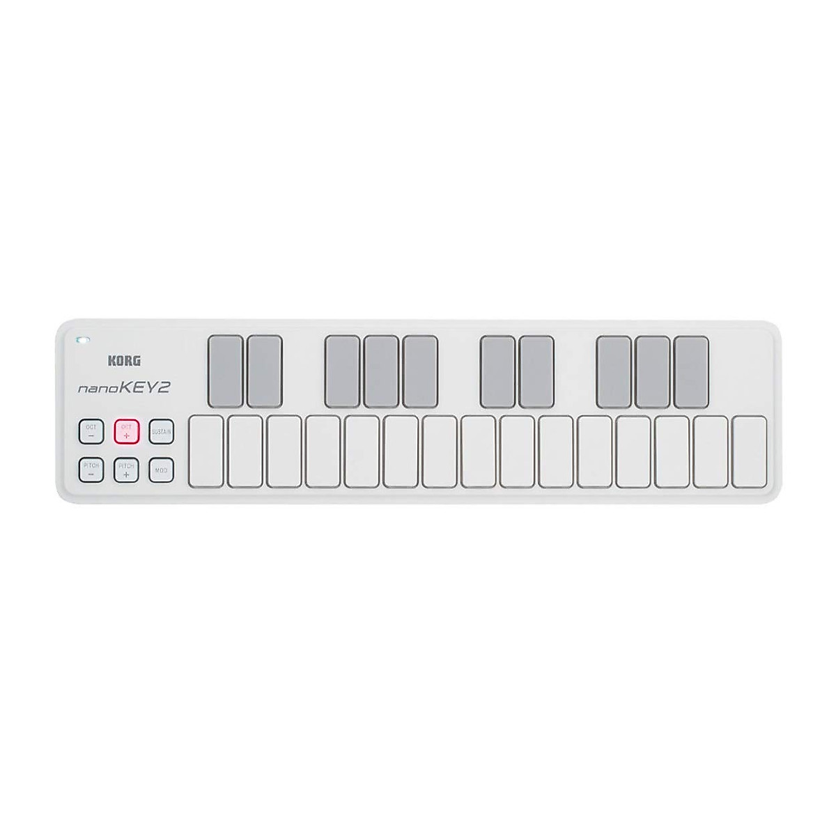 Korg nanoKEY 25-Key Slim-Line USB MIDI Controller (White) Bundle with Closed-Back Studio Monitor Headphones and 4-Port USB Hub (3 Items)