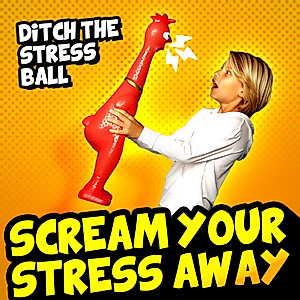 Animolds Hug Me Giant Rubber Chicken- Huge Stress Relief Screaming Chicken Toy | Screams Up to 45 Seconds- Novelty Gag and Prank Toys | Funny Toys Gifts for Christmas Stocking Stuffers for Kids Adult