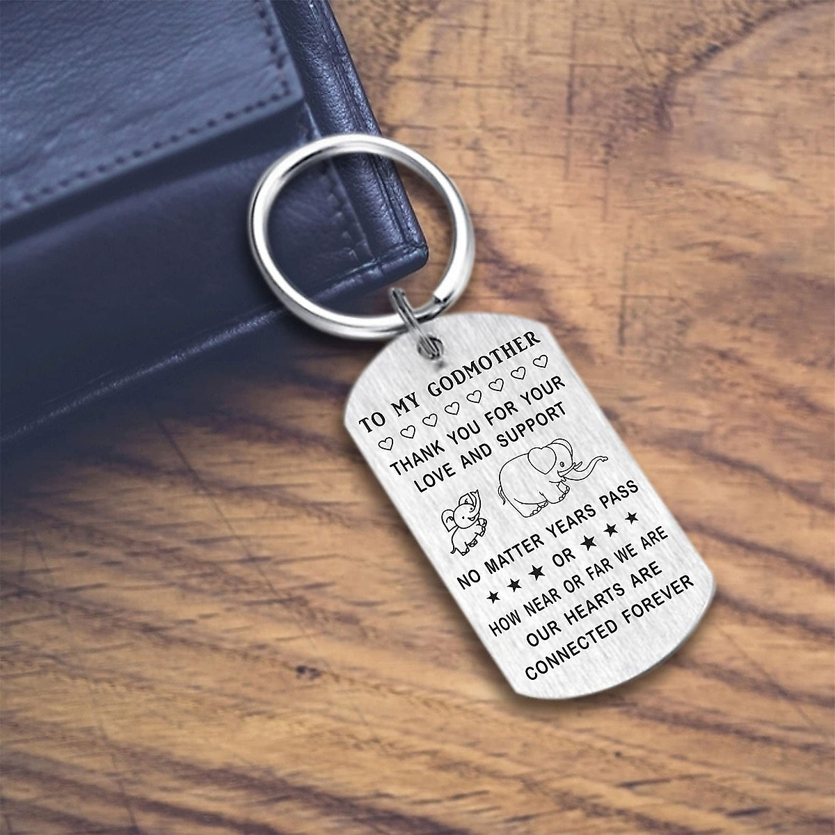 ABNTY Thank You Godmother Gifts Keychain, Godmother Gifts from Godchild, Godmother Proposal Gift, Christmas Gifts