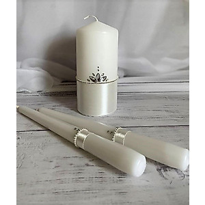 Magik Life Unity Candle Set for Wedding - Wedding Unity Set for Reception and Ceremony - Candle Sets - 6 Inch Pillar and 2 * 10 Inch Tapers