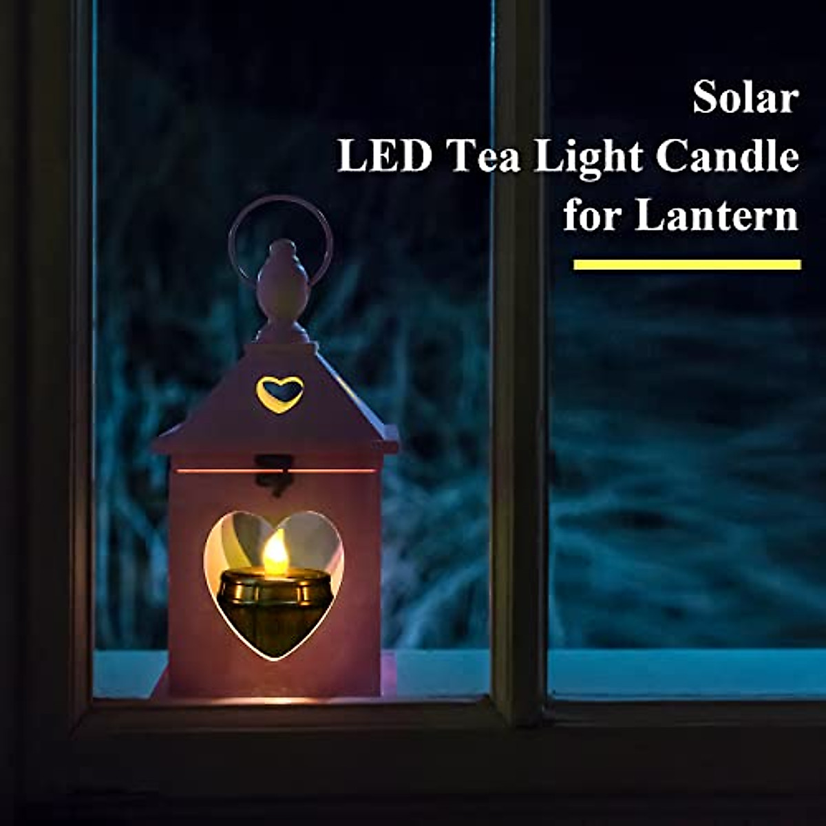 Solar Candles Outdoor Waterproof, Punasi 6pcs Dusk to Dawn Rechargeable Solar Tea Lights Votive Candle with for Outdoor Lantern Garden Home Decor, 2.17" x H 3.15"