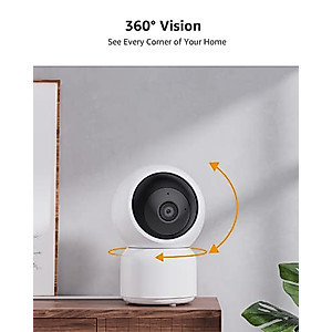 VENZ Security Camera, 2K 3MP Indoor Camera 360° Pan/Tilt View, Baby Monitor with Camera and Audio, 2.4G WiFi Pet Dog Camera with Phone App,Compatible with Alexa and Google Assistant