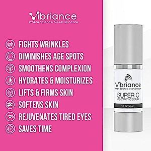 Vibriance Super C Serum for Mature Skin, All-In-One Formula Hydrates, Firms, Lifts, Targets Age Spots, Wrinkles, and Smooths Skin, 1 fl oz (30 ml), Pack of 1