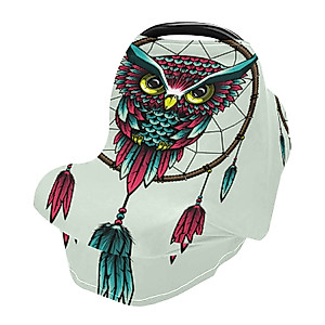 Nursing Cover Breastfeeding Scarf Dream Catchers Owl- Baby Car Seat Covers, Infant Stroller Cover, Carseat Canopy (w)