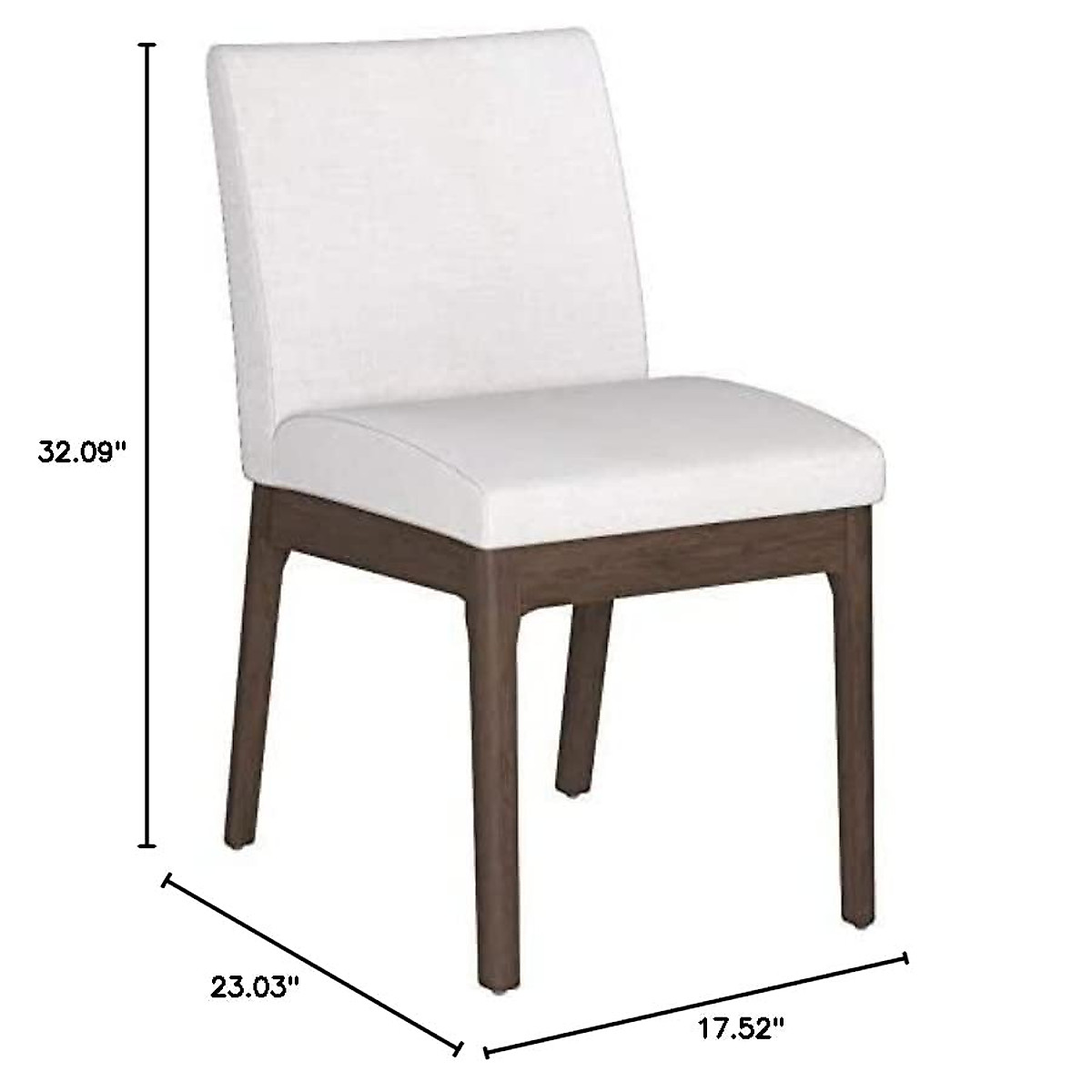Christopher Knight Home Kwame Fabric / Walnut Finish Dining Chairs, 2-Pcs Set, Light Beige