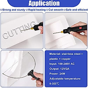 Hot Wire Foam Cutter Kit with Temperature Controller, 100-240v /24W Electric Cutting Machine Foam Cutter Electric Cutting Tool with Marker for Art Craft EVA Foam Carving (Black)