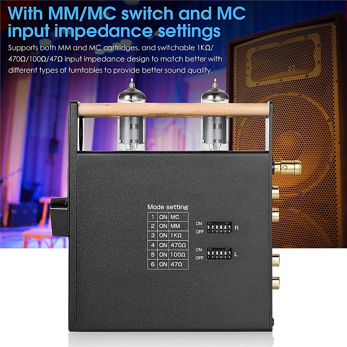 XXXDXDP Mini Vacuum Tube Preamp MM/MC Phono Stage for Turntables Pre-Amplifier Desktop Headphone Amp