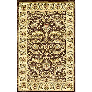Unique Loom Voyage Collection Traditional Oriental Classic Intricate Floral Design Area Rug, 5 ft x 8 ft, Brown/Gold