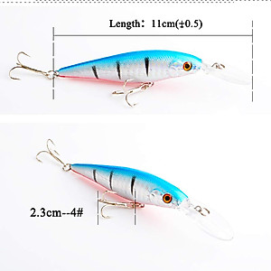LOVEPET 11cm/10g Simulation Bait,Long Tongue Fake Bait, Lures Minor Bionic Bait,Fishing Tackle, Fish Hook, 10 Pcs