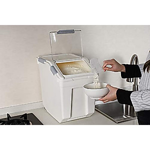 Flour Storage Container 25 lb with Wheels Seal Locking Lid PP (Pack-2)