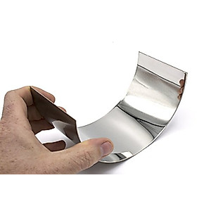 Plane Half Cylinder Concave Stainless Steel Mirror for use with Ray Box - 6.25" x 2.875" - 1mm Thick Approx. - Eisco Labs