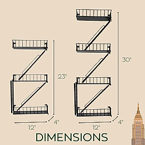 VERSATILE KAS 3-Tier Fire Escape Shelf New York Decorative Floating Hang Wall Shelves for Action Figures Planter