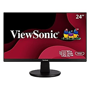 ViewSonic VA2447-MH 24 Inch Full HD 1080p Monitor with Ultra-Thin Bezel, Adaptive Sync, 75Hz, Eye Care, HDMI, VGA Inputs for Home and Office
