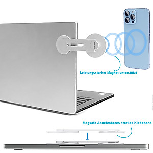 WeLohas Magnetic Phone Holder for Laptop,Continuity Camera Mount for iOS 16/macOS 13 Ventura,Suitable for iMac,Desktop Computer,Tesla Model 3/X/Y/S & iPhone 14/13/12,Adjustable Laptop Phone Holder