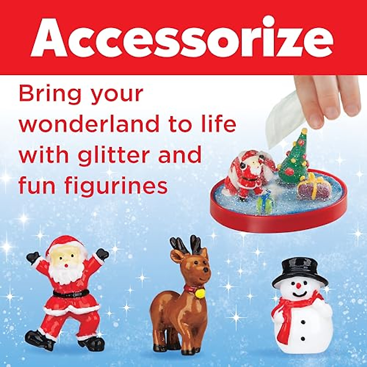Creativity for Kids Make Your Own Holiday Snow Globes - Holiday Crafts for Kids, Create 3 DIY Snow Globes, Christmas Activities for Kids Ages 6-8+