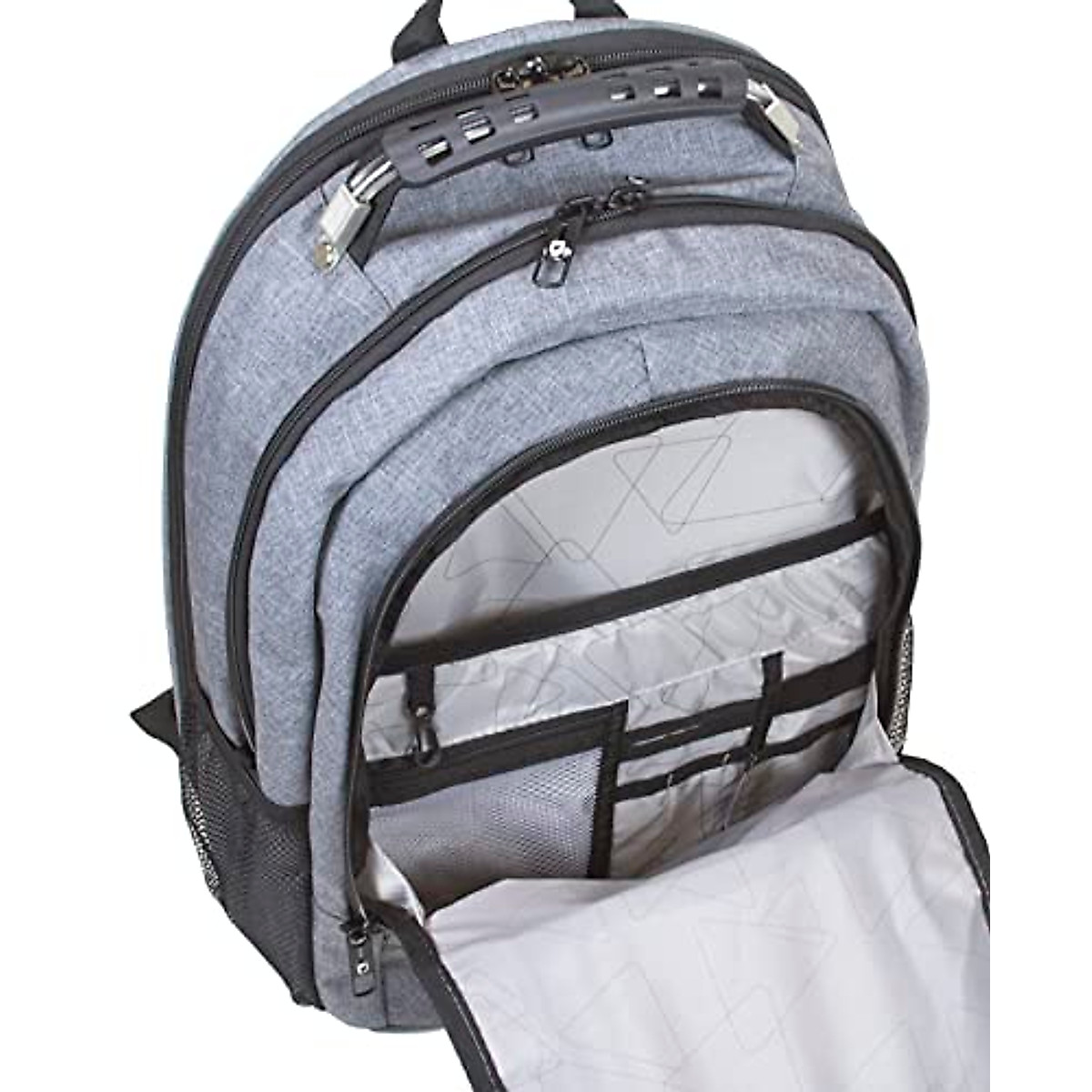 Dejuno Commuter Backpack Checkpoint-Friendly Laptop Pocket, Heather Grey, 15.6-Inch