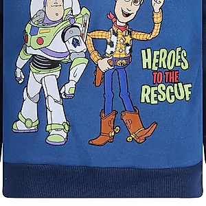 Disney Toy Story Boys Half Zip Up Hoodie for Toddler and Little Kids – Blue/Navy