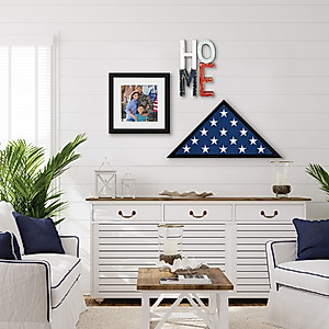 Americanflat Large Flag Display Case for Burial Flag - Fits Folded 5 x 9.5' Flag - Military Flag Case - Silhouette Collection - Flag Box Display Case for Wall or Tabletop - Black