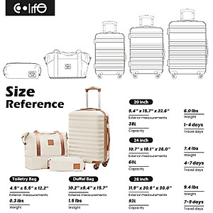 Coolife Suitcase Set 3 Piece Luggage Set Carry On Hardside Luggage with TSA Lock Spinner Wheels (Navy+Red, 3 piece set (DB/TB/20))