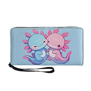 SCRAWLGOD Sunflower Horse Design Leather Wallet for Womens RFID Blocking Credit Card Holder Purse with Wristlet Strap Clutch