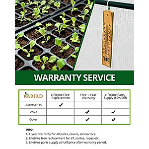 KING BIRD Upgraded 7 x 4.7 x 6.4 FT Walk-in Greenhouse for Outdoors, Thickened PE Cover & Heavy Duty Powder-Coated Steel, w/ Zippered Mesh Door & Screen Windows, 20 Sturdy Shelves for Garden, White