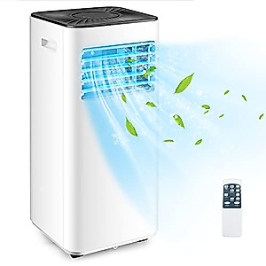 PETSITE Portable Air Conditioner 10000 BTU, 3 in 1 AC Cooling Unit with Air Cooler, Fan & Dehumidifier, LED Display & Remote Control, Cools up to 350 sq.ft