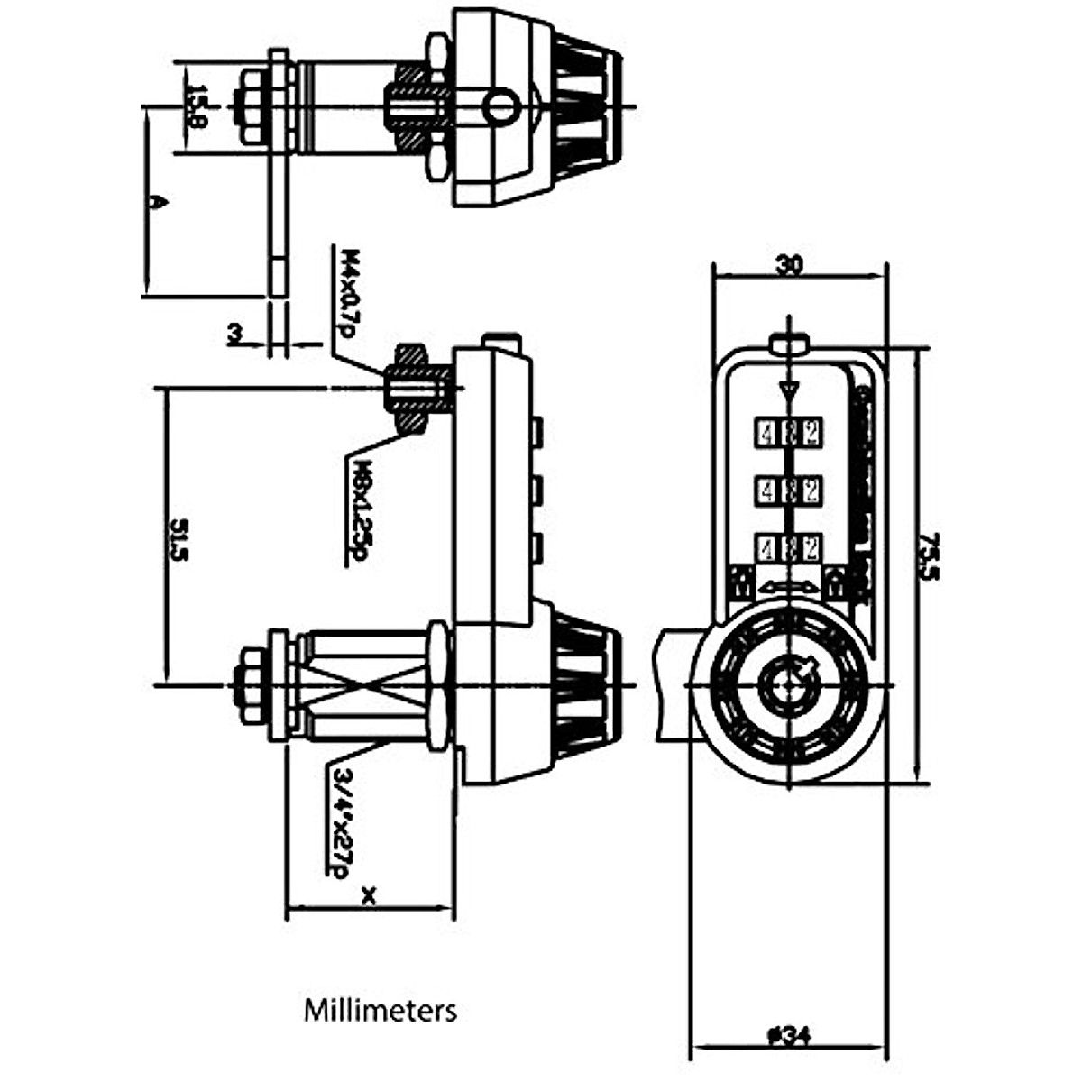 Combi-Cam Ultra, 7440S & Keys, 0.625, Chrome
